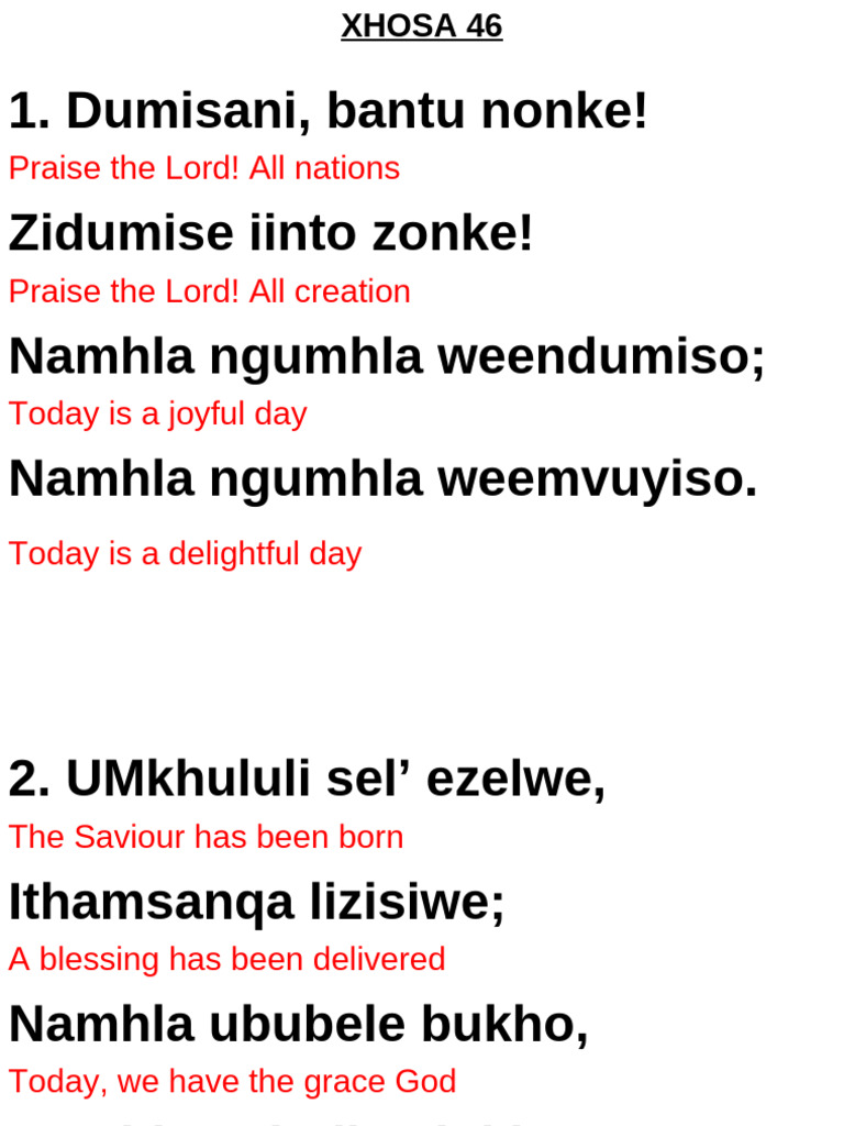 X046 Dumisani, Bantu Nonke | PDF