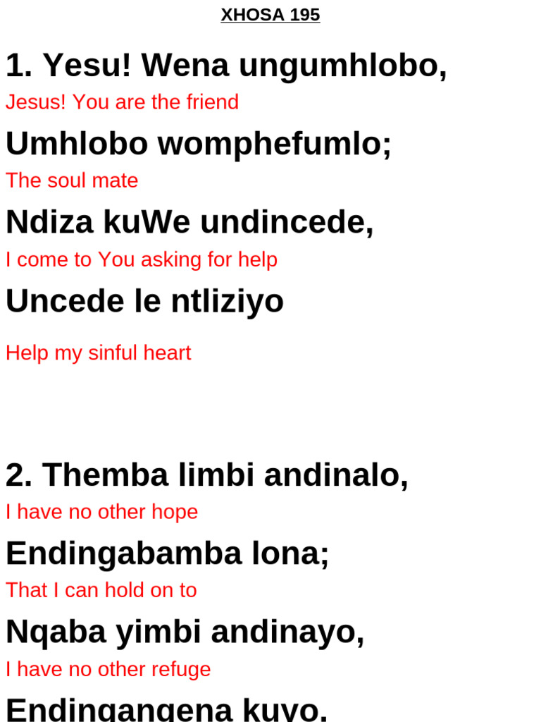X195 Yesu! Wena Ungumhlobo | PDF