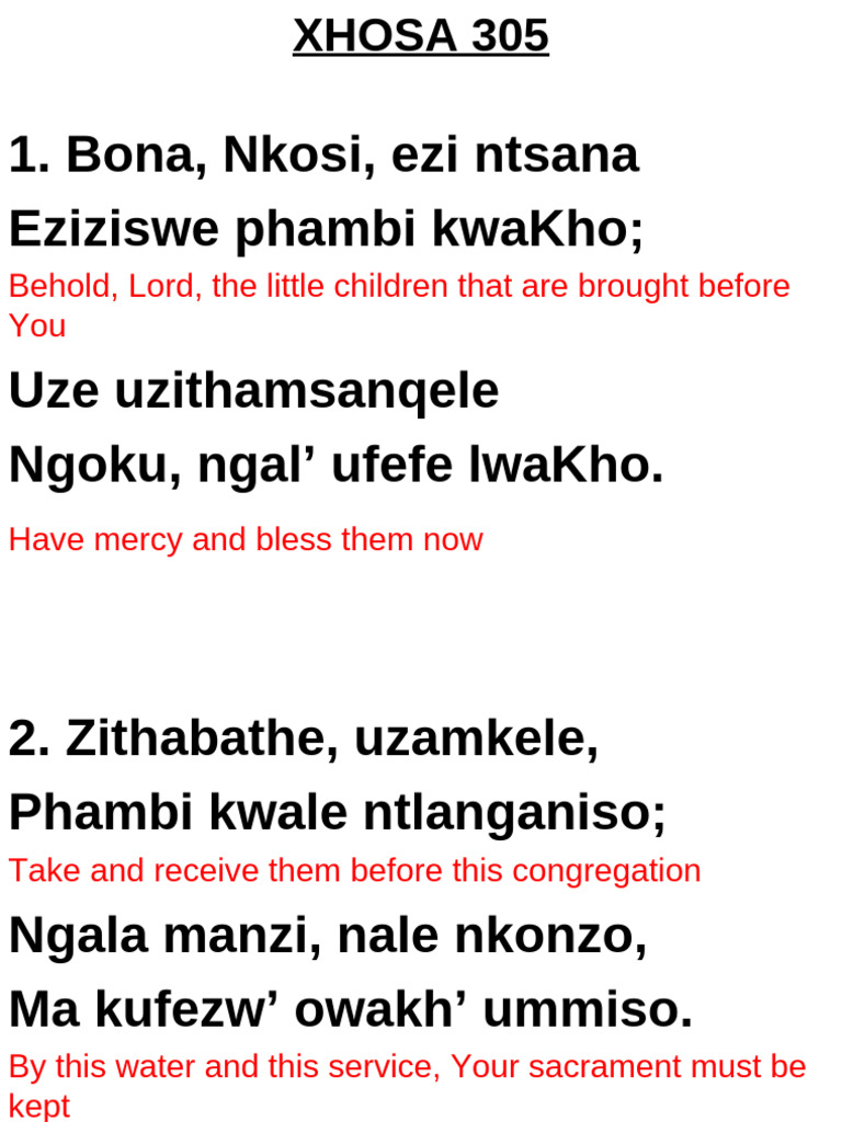 X305 Bona, Nkosi, Ezi Ntsana | PDF