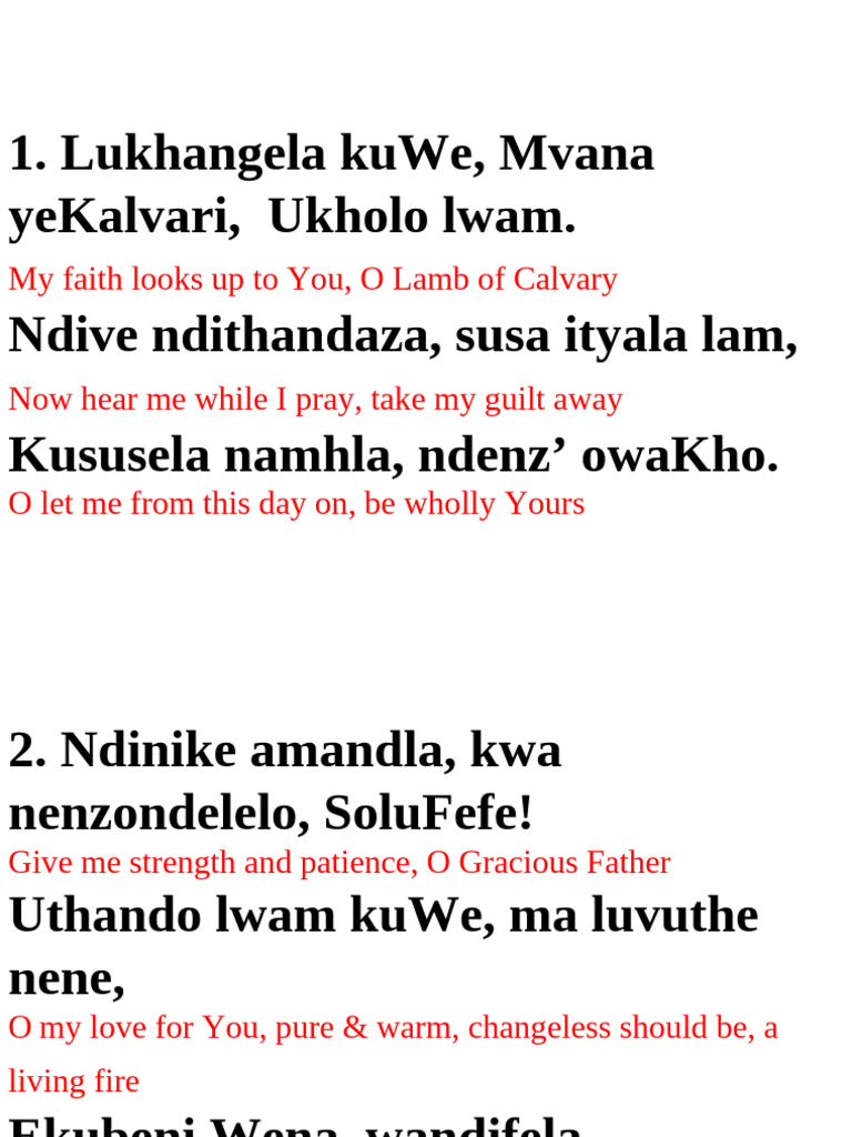 X246 Lukhangela KuWe, Mvana | PDF