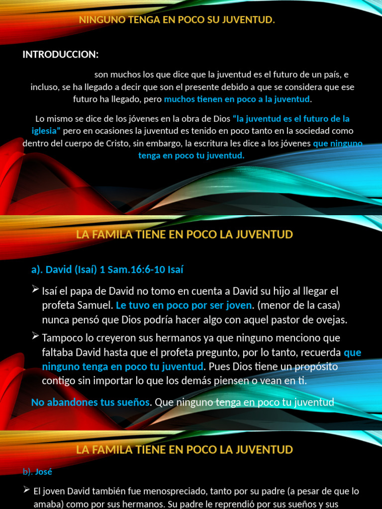 Valora tu juventud: Dios tiene un plan | PDF | David | Dios