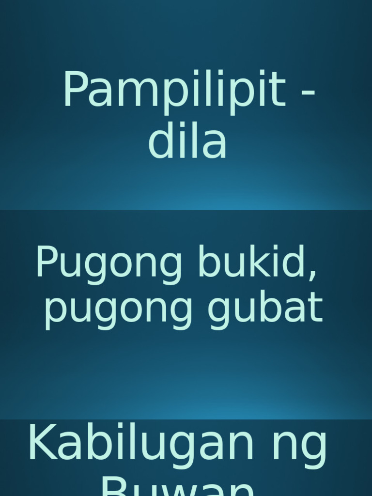 TAGALOG Tongue Twister | PDF