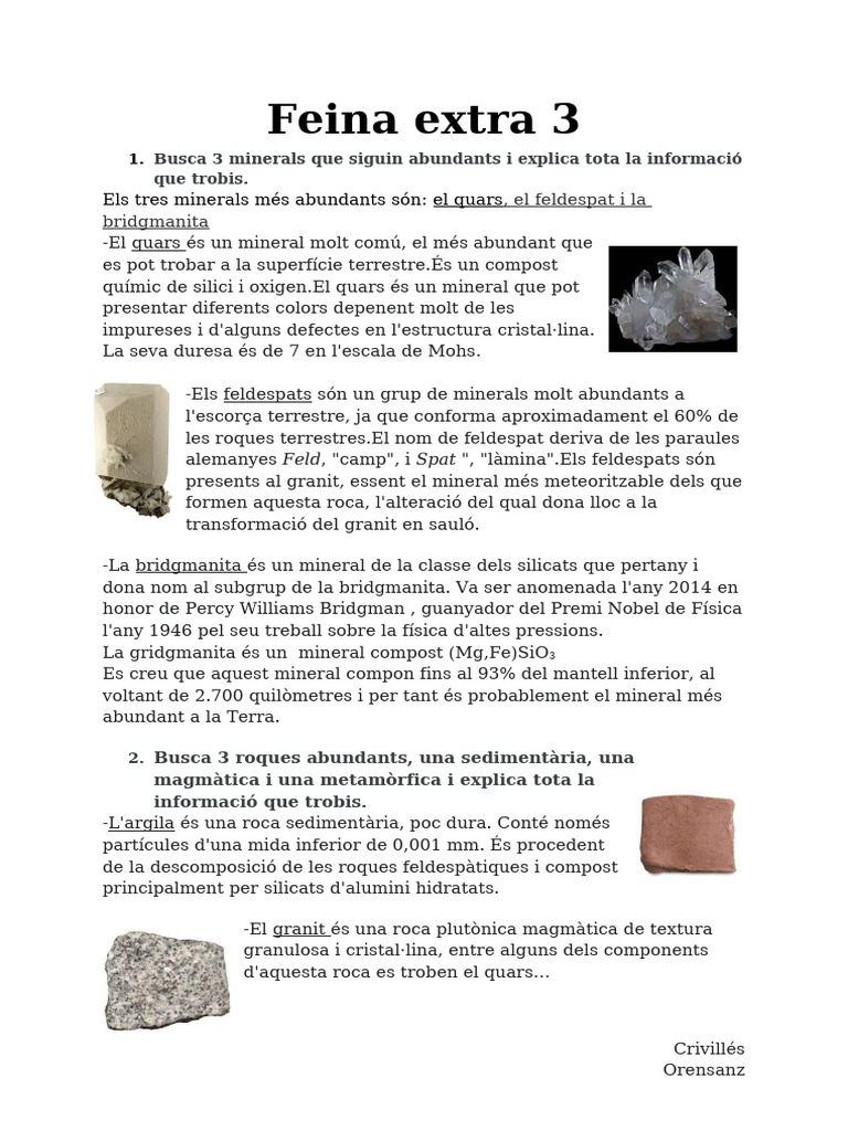 Feina Extra 3r Trimestre | PDF