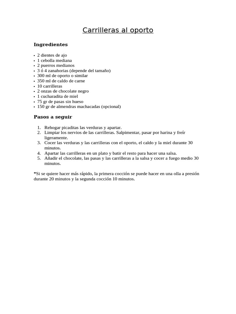 Carrilleras Al Oporto | PDF