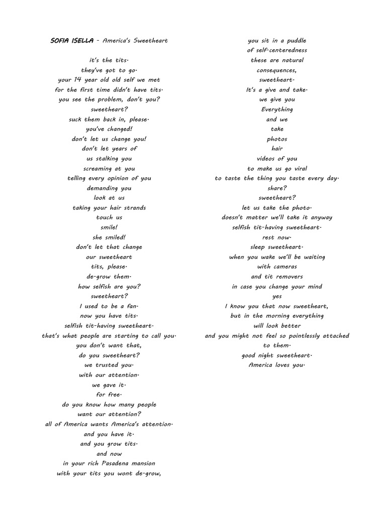 Sofia Isella - Americas Sweetheart | PDF