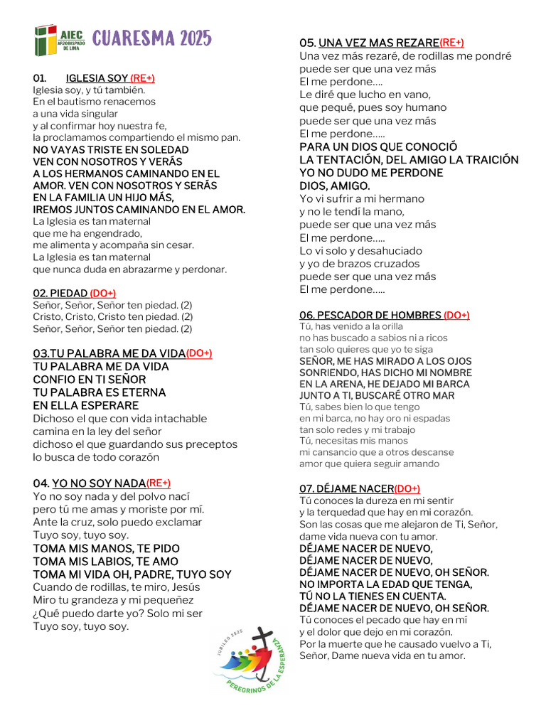 Cantos Cuaresma 25 - SNJ | PDF | Cristo (título)