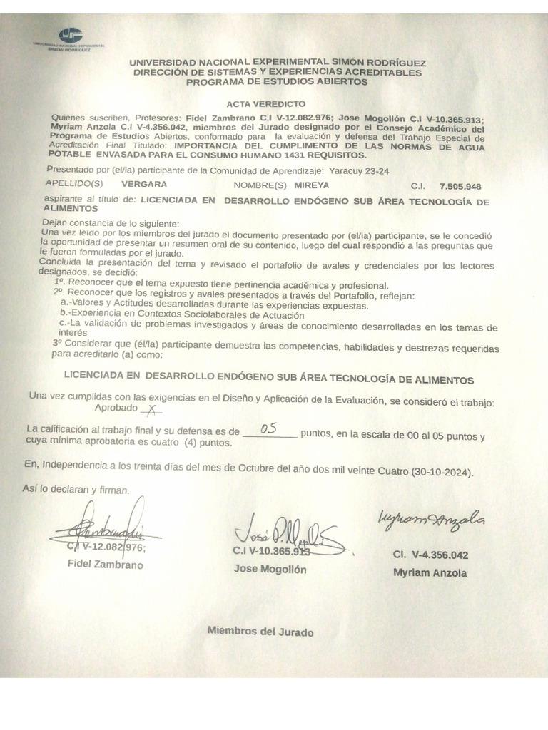 Acta de Socializacion Mireya | PDF