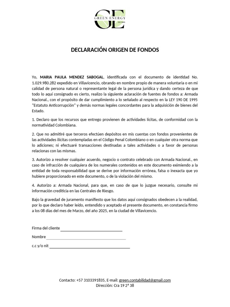 ORIGEN DE FONDOS | PDF