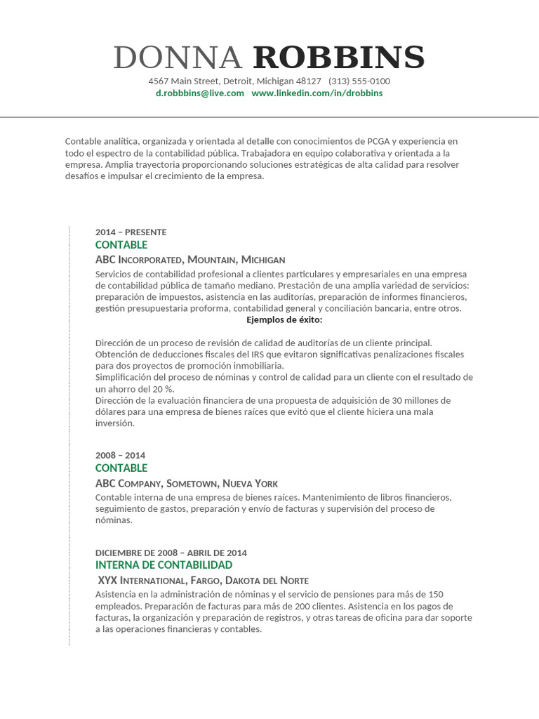 Currículum Vítae de Contabilidad | PDF | Contabilidad | Auditoría