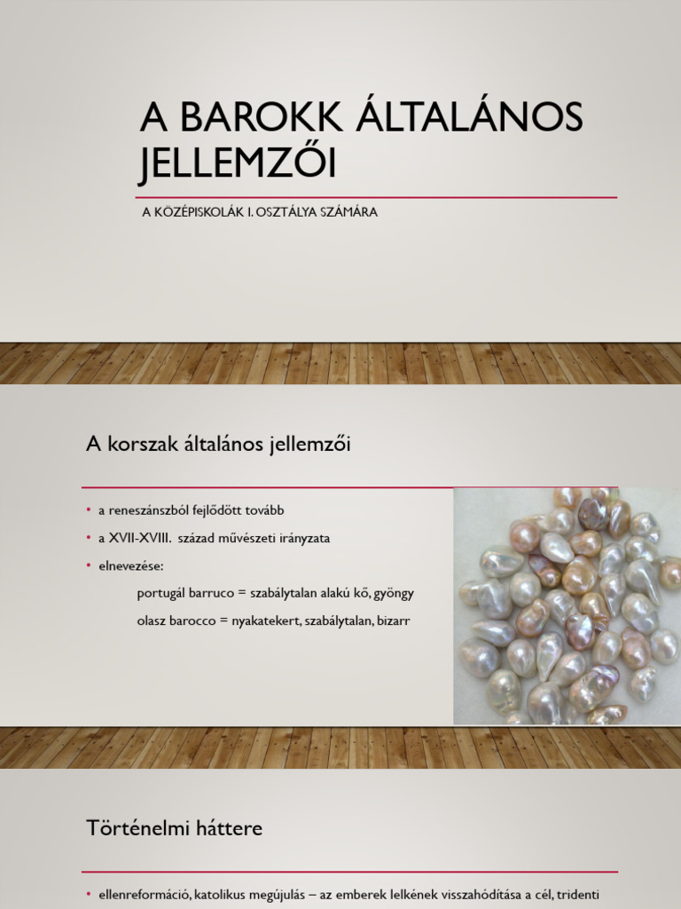 Oszt A Barokk Altalanos Jellemzoi 8. Ora | PDF