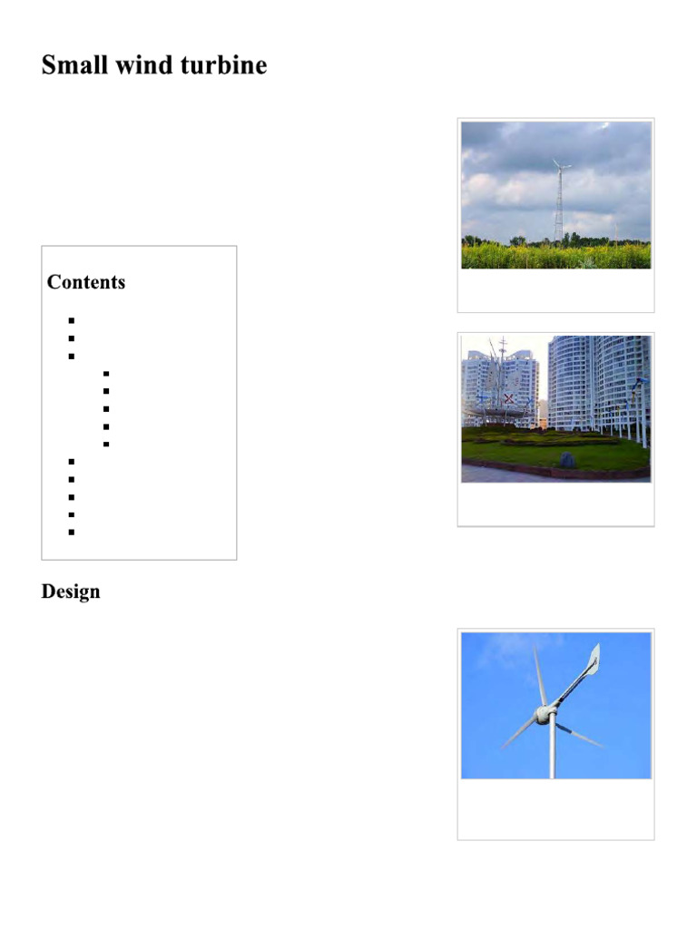 Small Wind Turbines: Design & Markets | PDF | Electric Generator ...