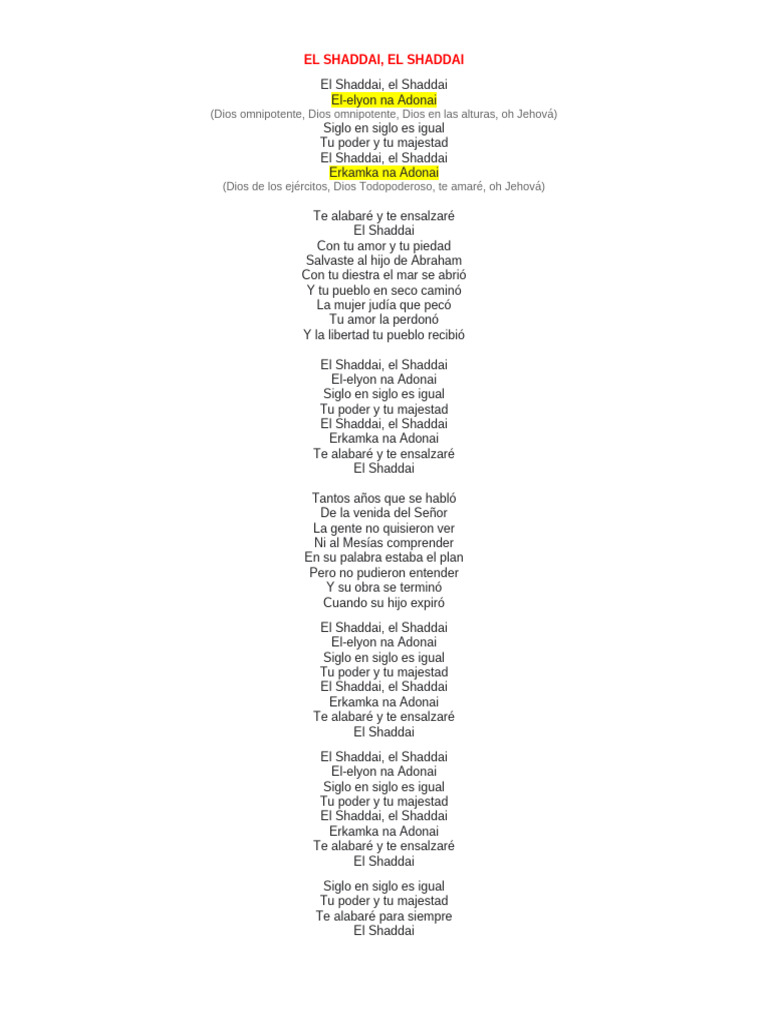 El Shaddai | PDF