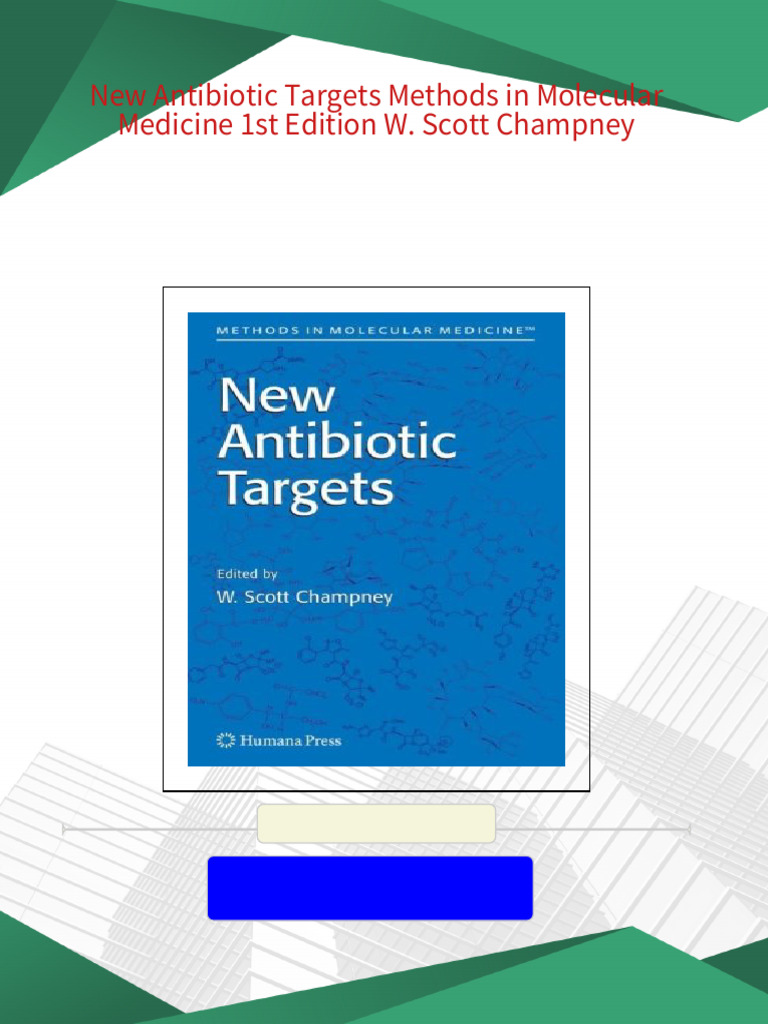New Antibiotic Targets Methods in Molecular Medicine 1st Edition W ...