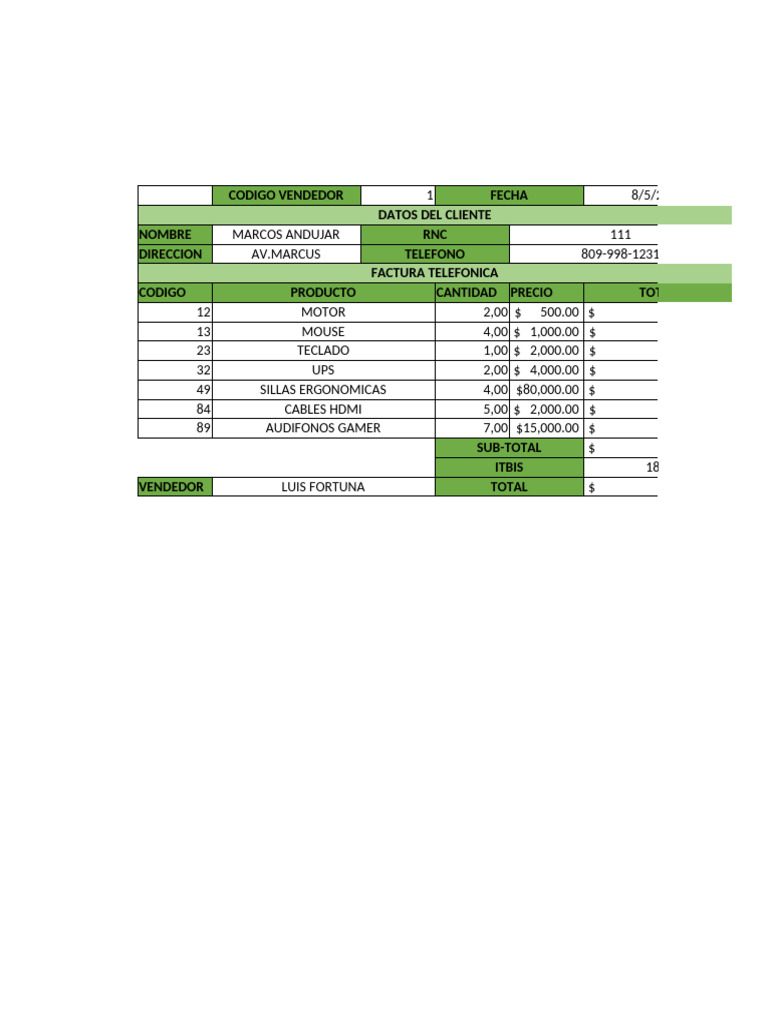 Tarea Infotec Exel | PDF