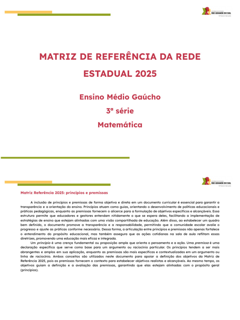 Matriz 2025 - EMG - 3 - MAT | PDF | Aprendizado | Empatia