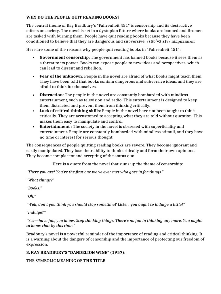 Reasons People Stop Reading Books | PDF