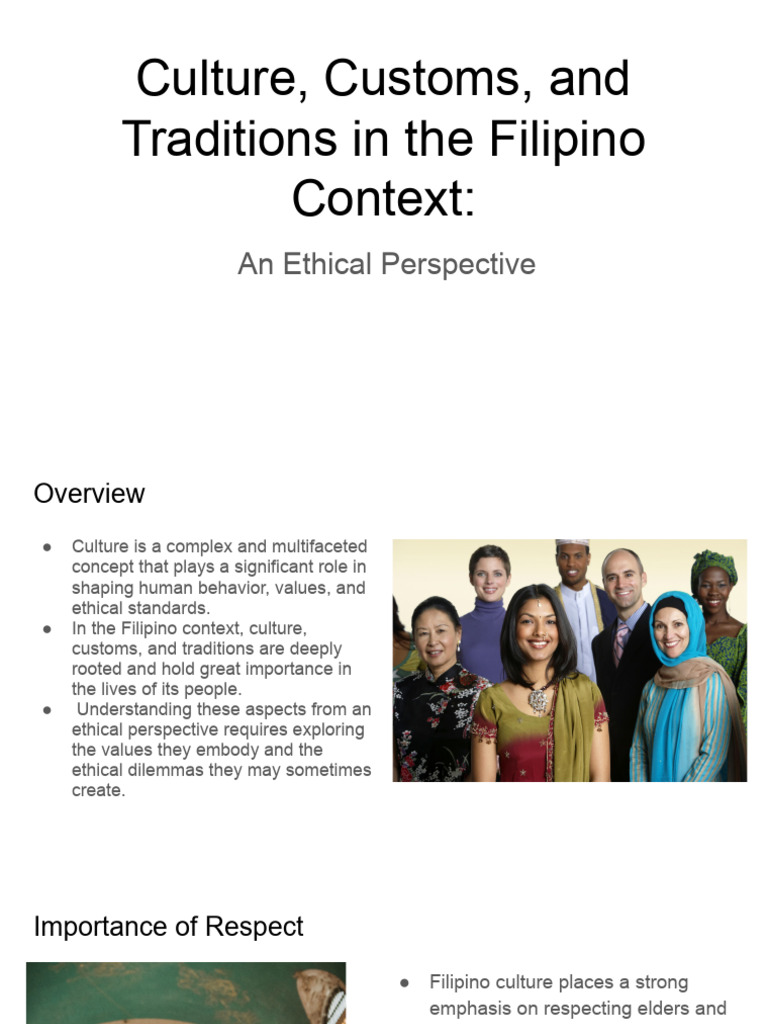 Culture Customs and Traditions in The Filipino Context | PDF ...
