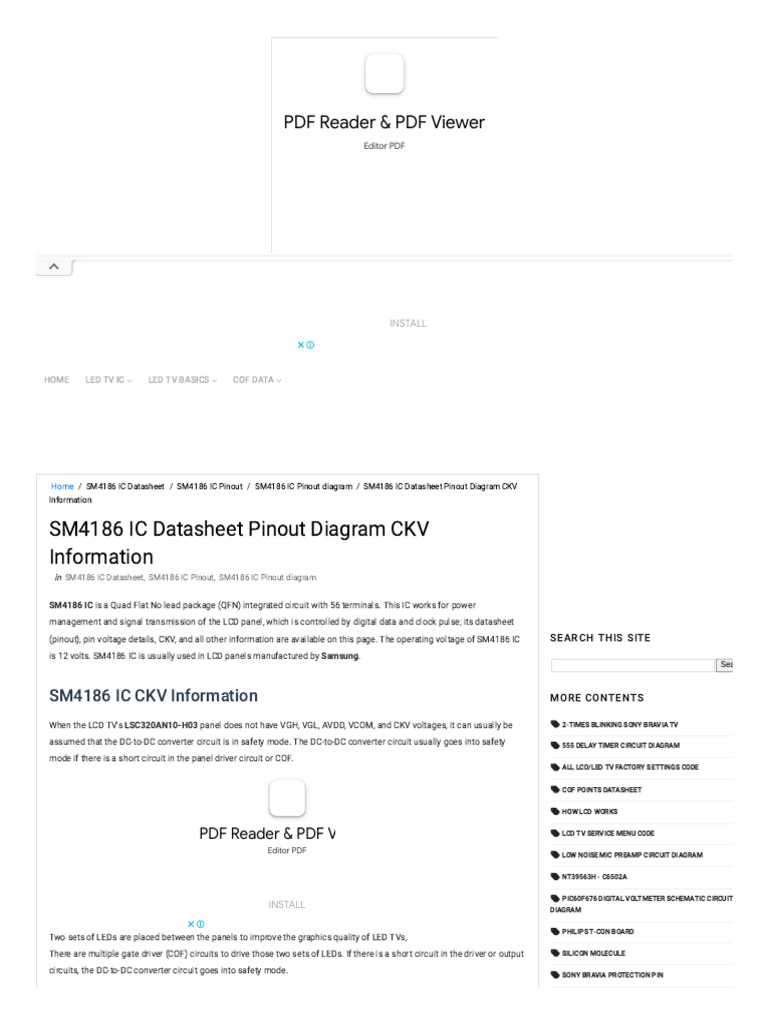 SM4186 IC Datasheet and Pinout Guide | PDF | Light Emitting Diode | Voltage