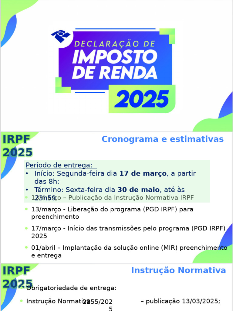 Regras IRPF 2025 | PDF | Impostos | Renda