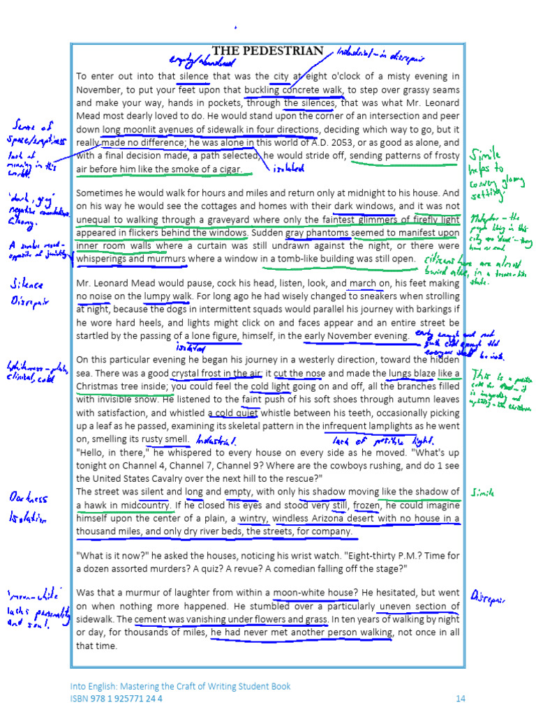 Bradbury - The Pedestrian - Annotated | PDF