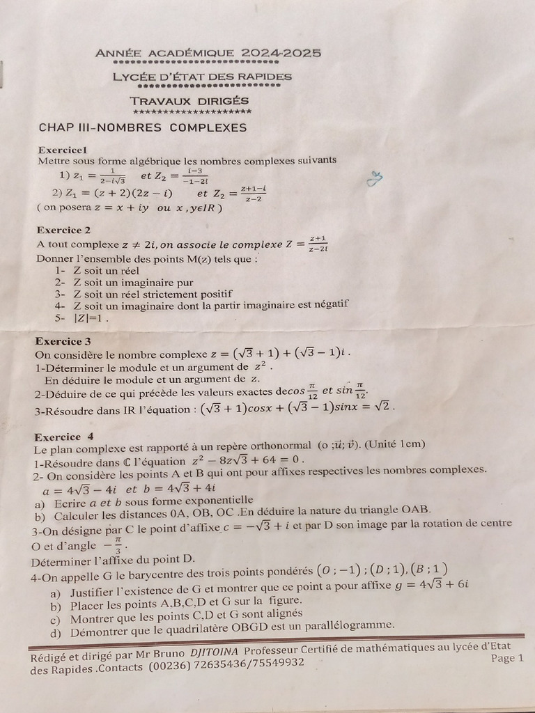 Nombre Complexe | PDF