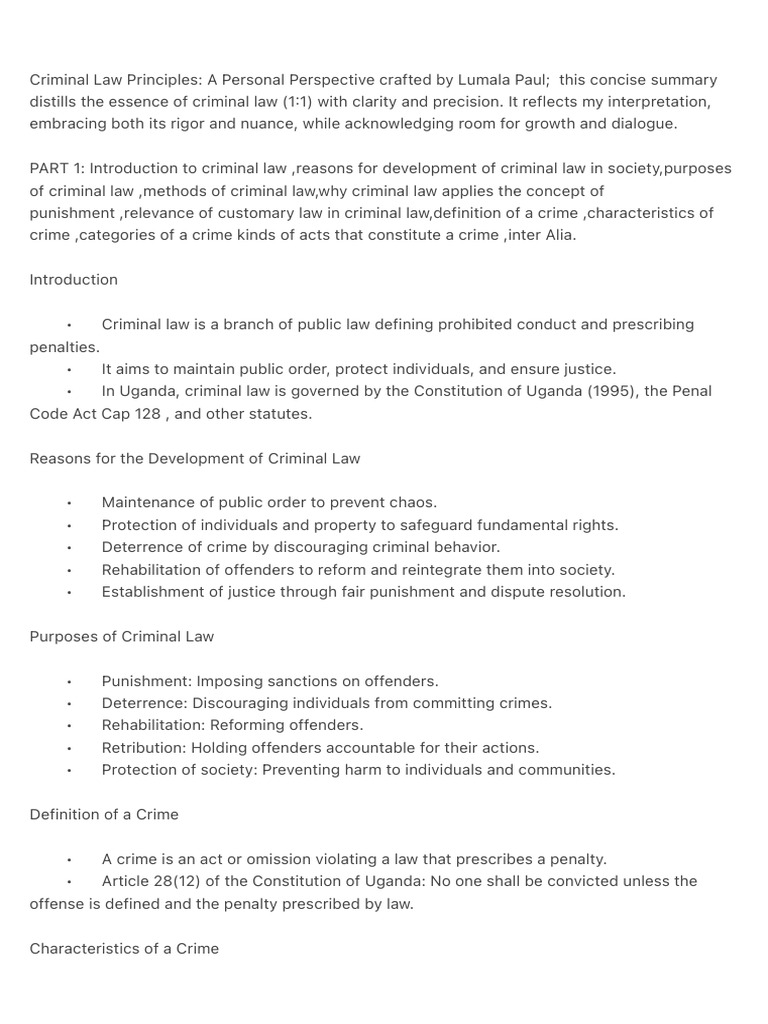 Criminal Law Principles - A Personal Perspective Crafted by Lumala ...