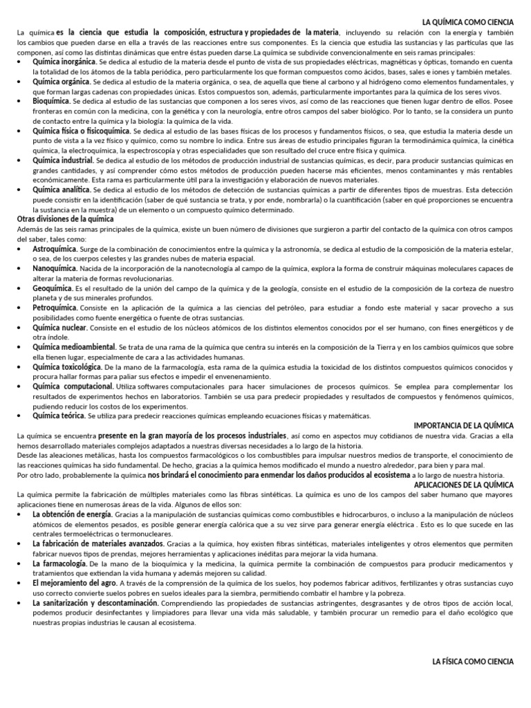 Fis - Qca | PDF | Química | Física