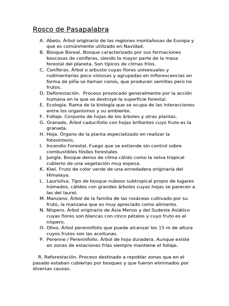 Rosco de Pasapalabra | PDF | Arboles | Selva