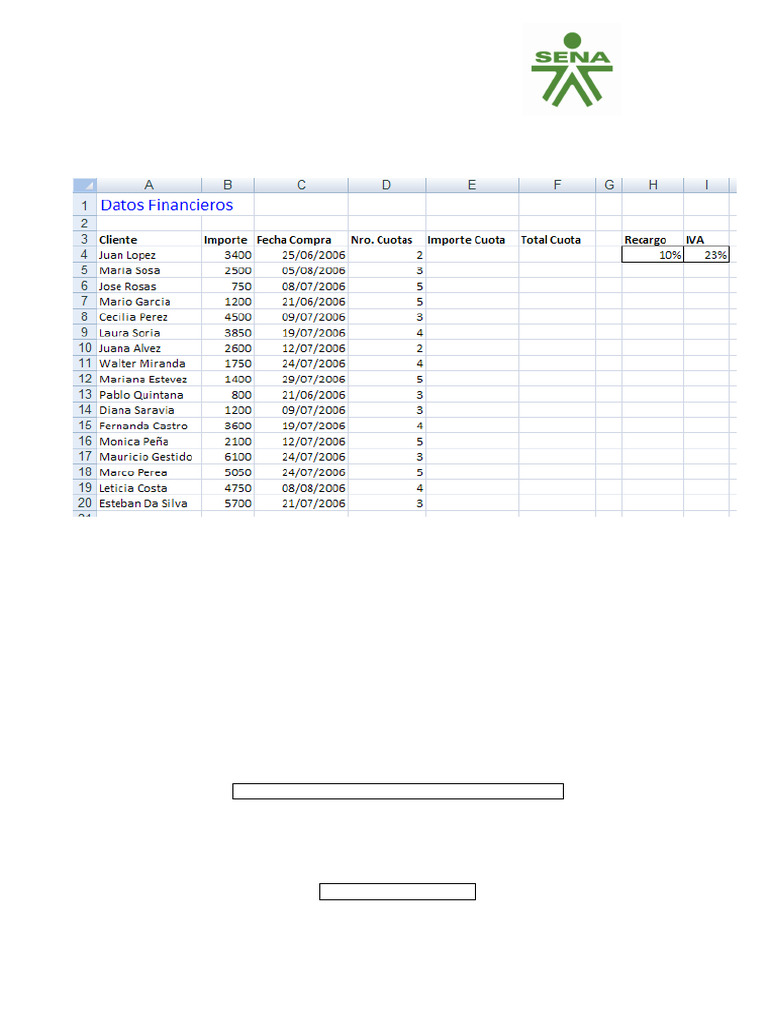Ejpractico 3 Excel | PDF | Microsoft Excel | Informática