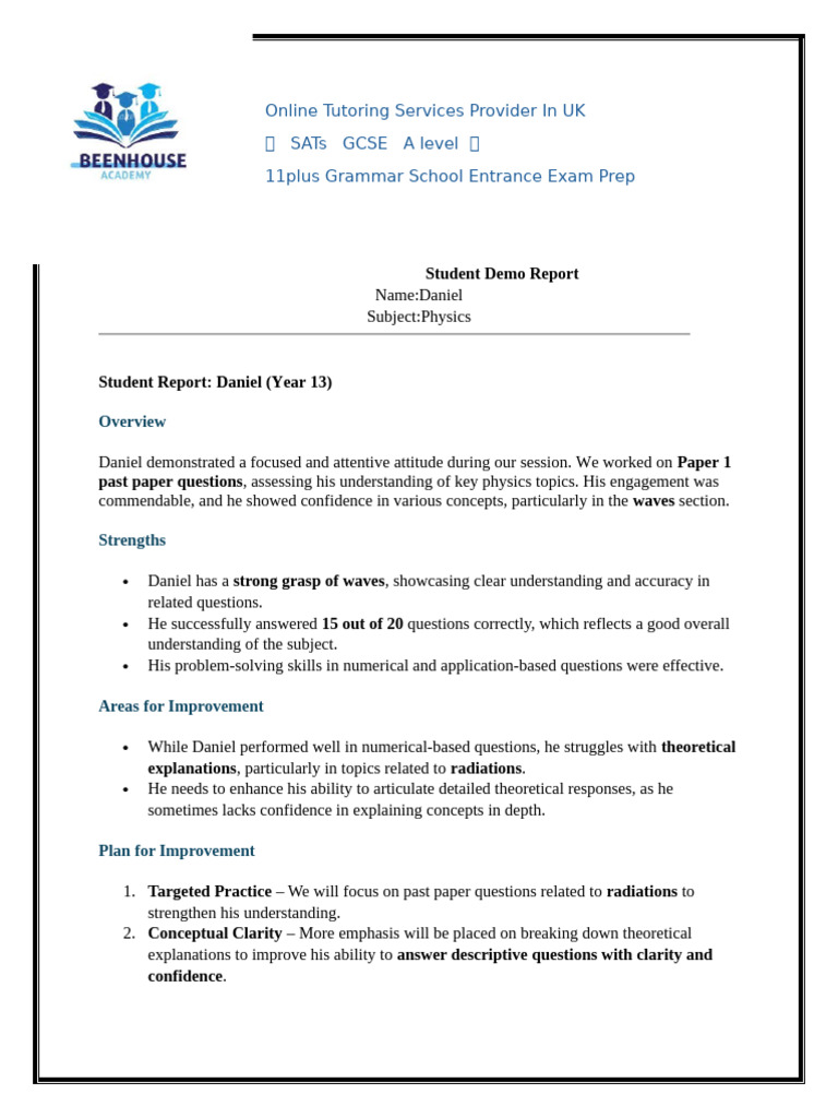 Daniel's Demo Report (Feb) | PDF