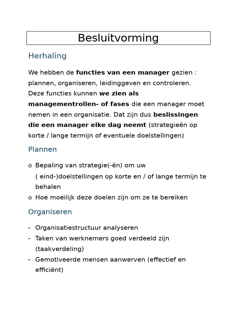 Les 5 Over Besluitvorming | PDF