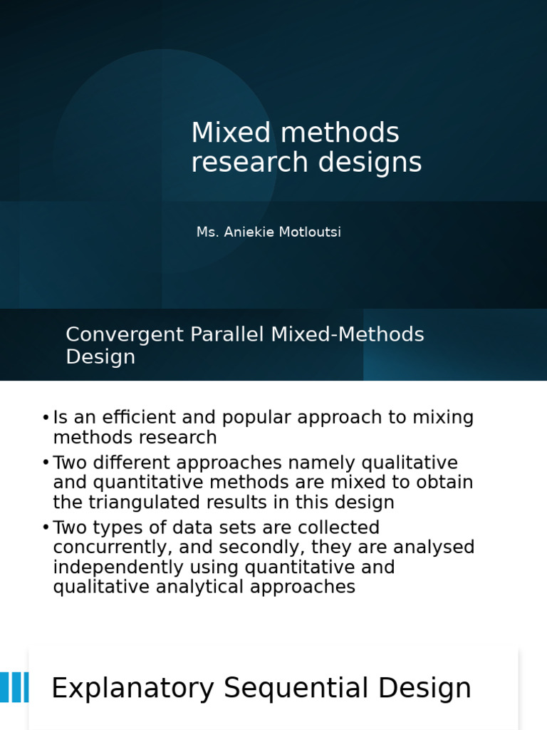 Overview of Mixed Methods Research Designs | PDF | Quantitative ...