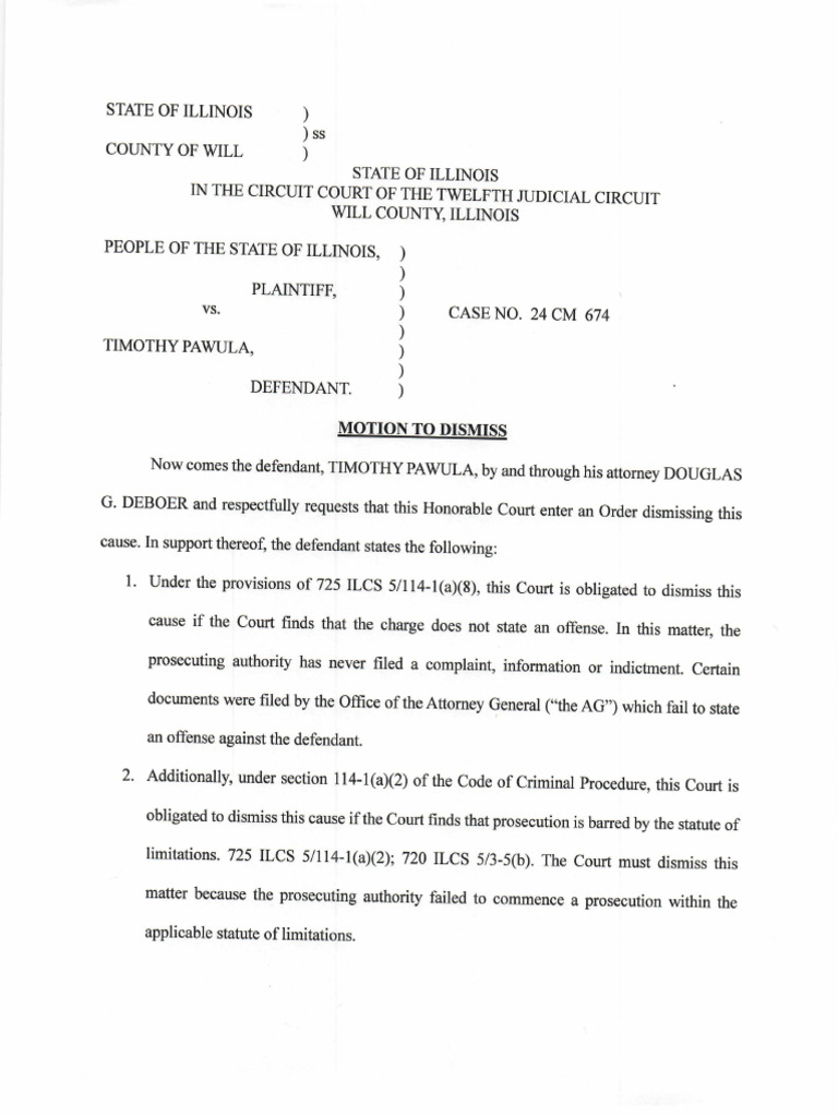 Pawula Motion To Dismiss | PDF