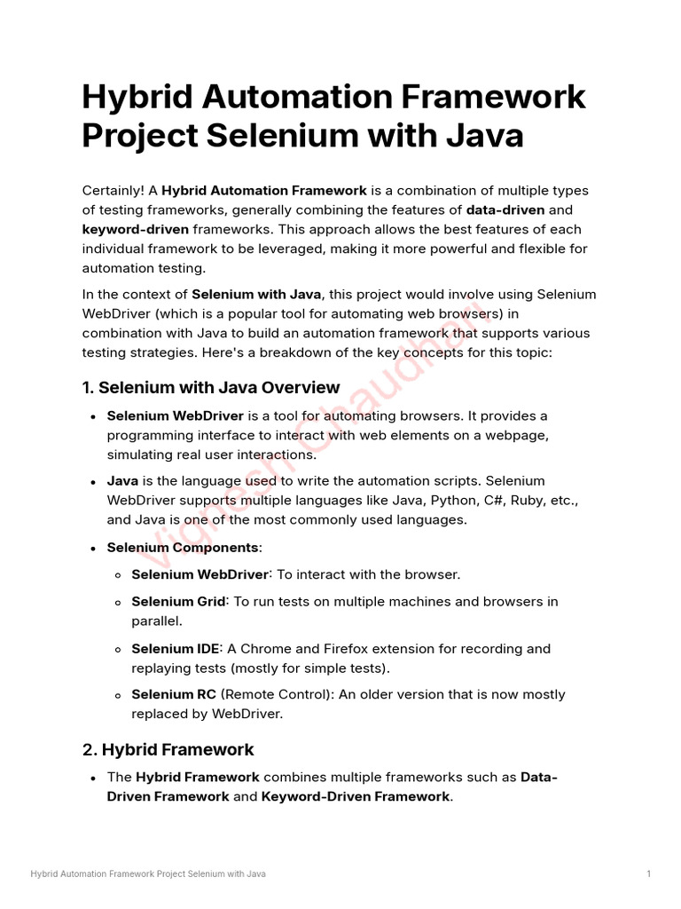 Hybrid Automation Framework 1738752476 | PDF | Selenium (Software ...