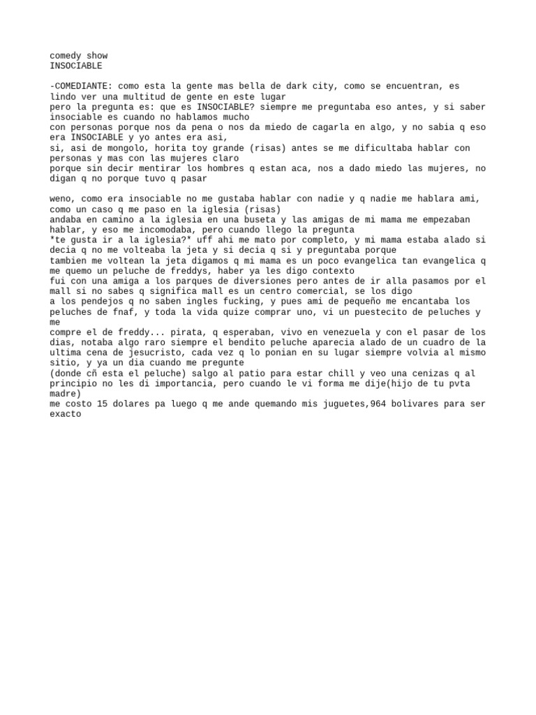 Comedy Show | PDF