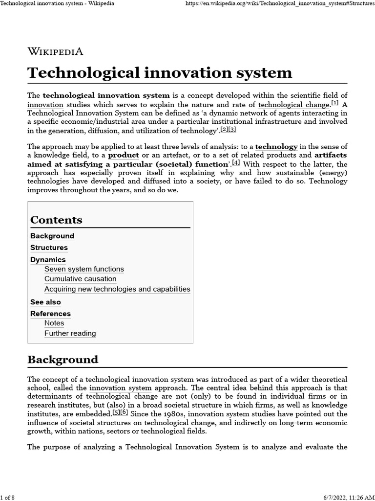Technological innovations system | PDF