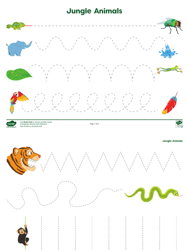 Jungle Pencil Control Sheet | PDF