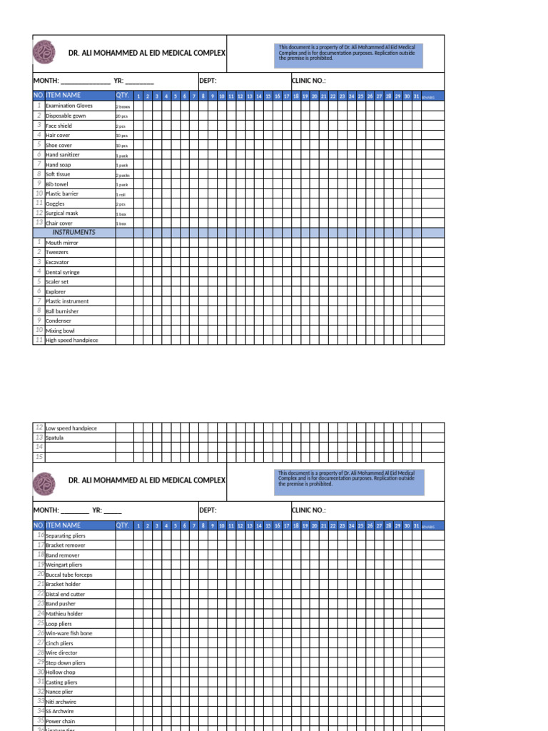 Daily Inventory Checklist | PDF