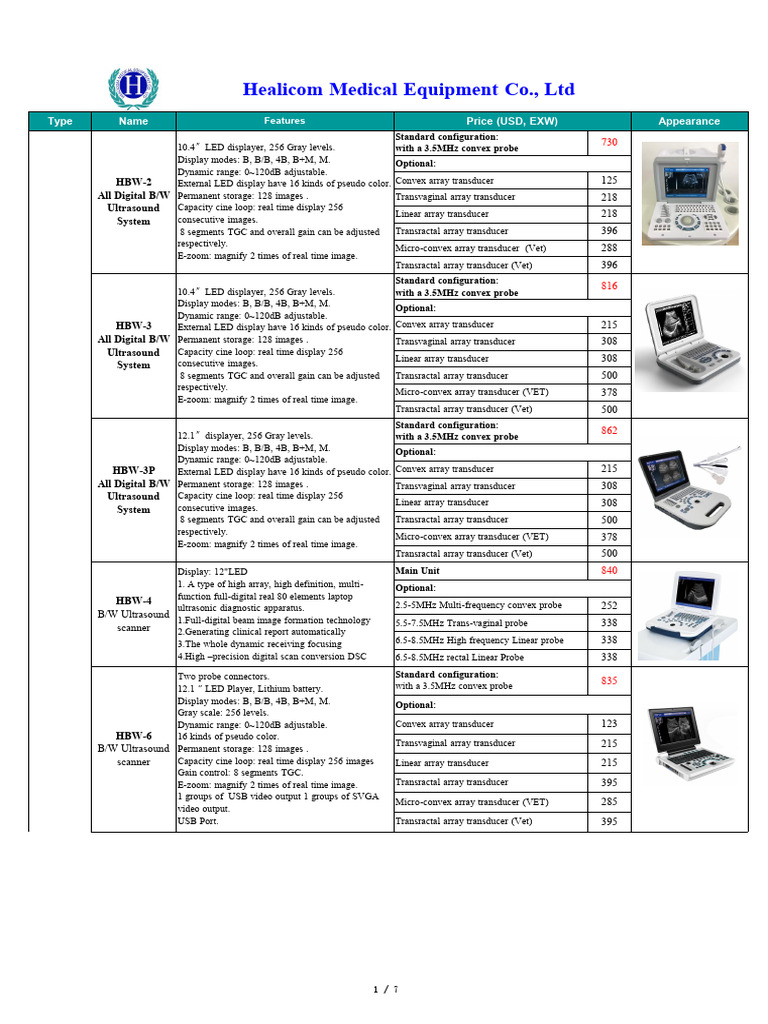 B/W Ultrasound Scanner Systems Overview | PDF | Medical Ultrasound ...