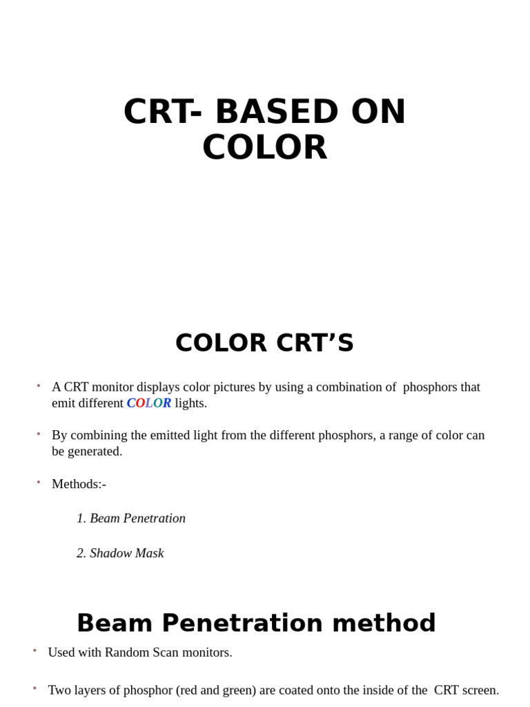 Color CRT Technologies Explained | PDF | Rgb Color Model | Image Processing