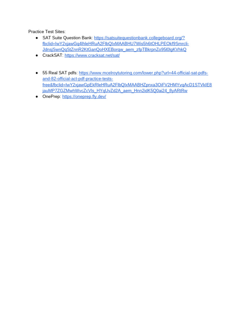 OnePrep SAT Practice Resources | PDF
