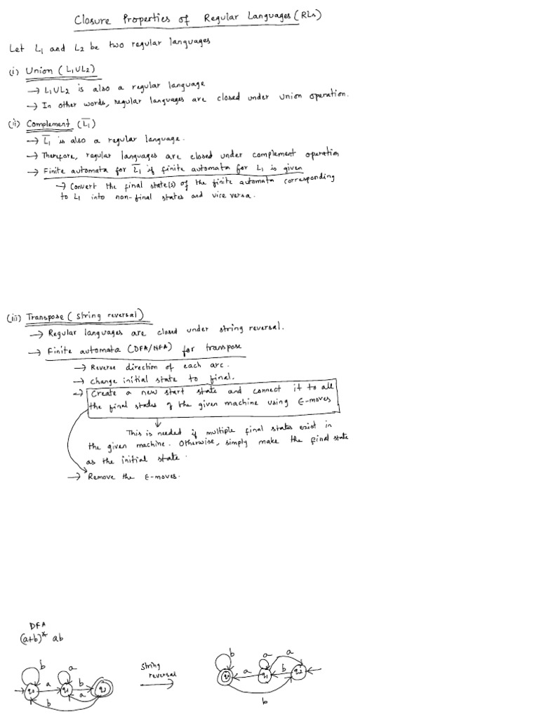 8 Closure Properties of RL | PDF