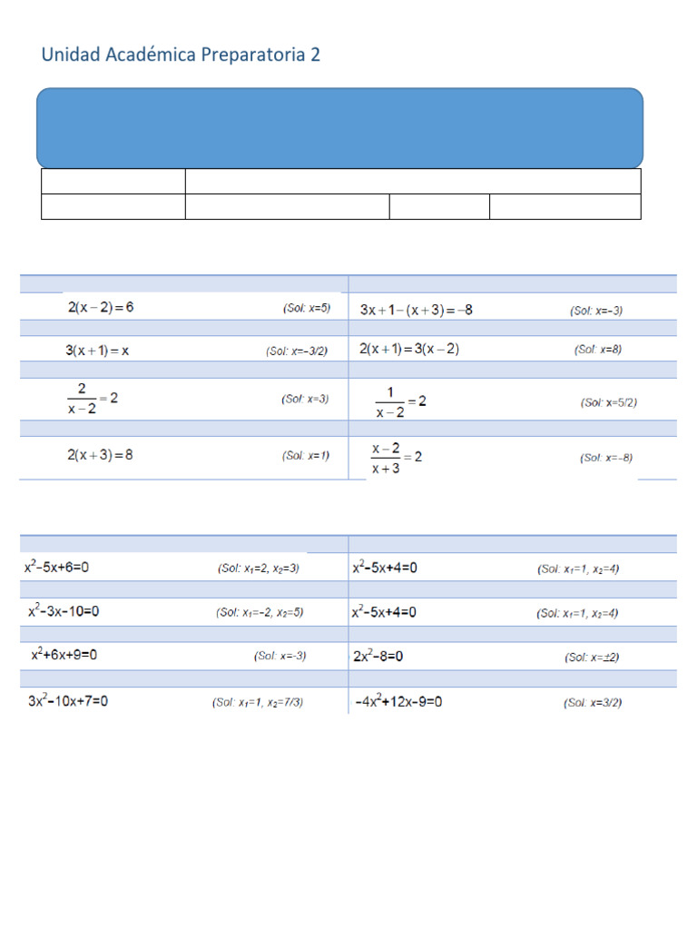 Portafolio 1 Mate 6 (Ecuaciones e Inecuaciones) | PDF