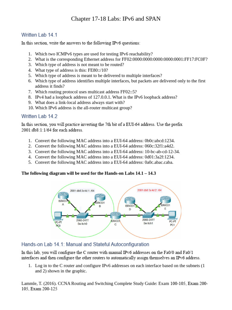 IPv6 Configuration Labs for CCNA Exam | PDF | I Pv6 | Communications ...