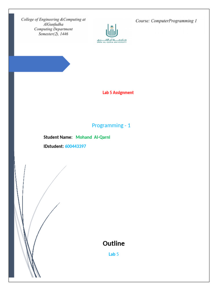 Lab 5 Booklet - Programming-2 2024 - 2025 | PDF