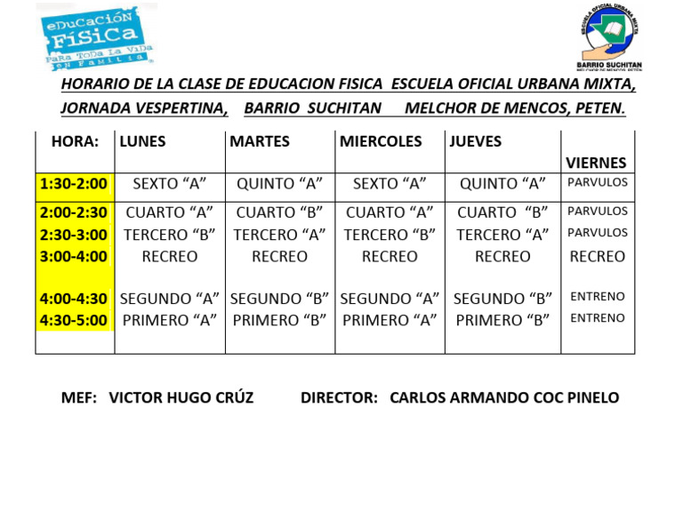 Horario - de - Suchi 2024 | PDF