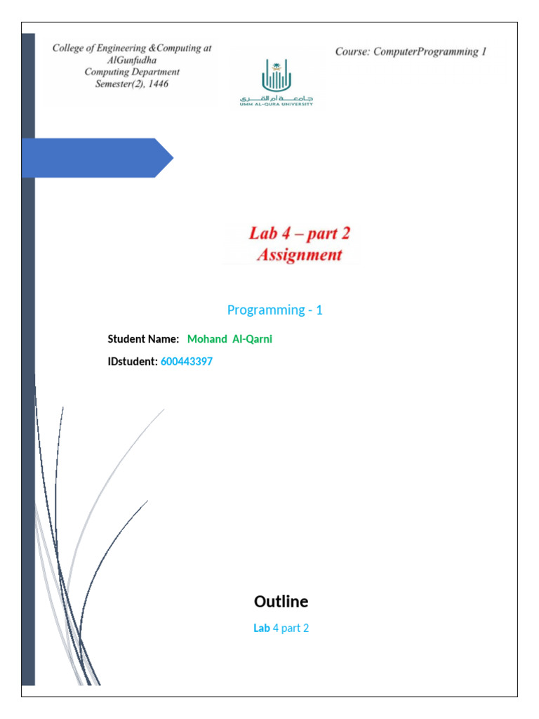 Lab 4 Booklet - Programming-2 2024 - 2025 | PDF | Computer Engineering | Computer Programming