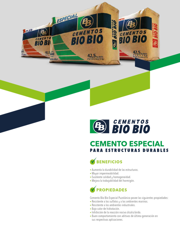 Ficha Tecnica Cemento CBB PUZOLANICO IP | PDF | Cemento | Hormigón