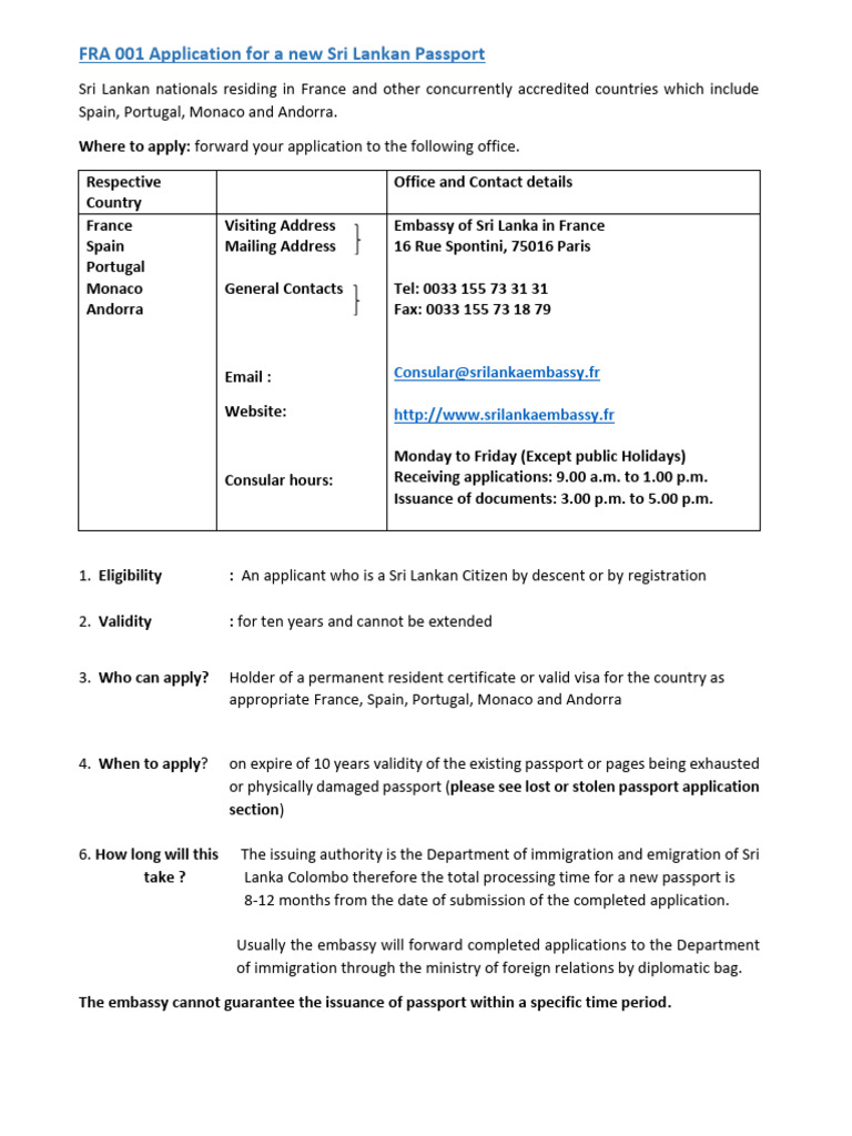 FRA 001 Application For A New Passport-1 | PDF | Passport | Travel Visa