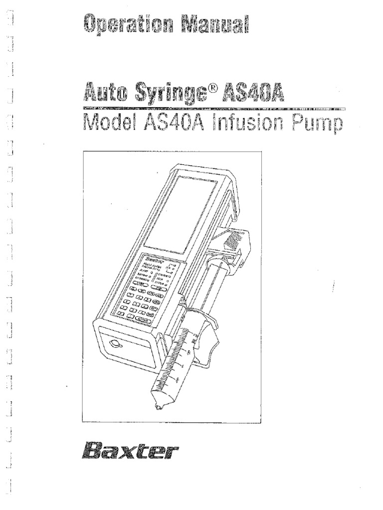 Baxter As40a Operation Manual | PDF